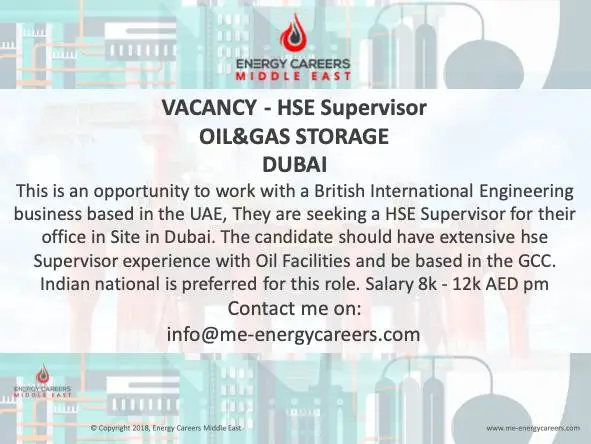 Hiring HSE Supervisor Dubai UAE Gulf Career Hunt hiring-hse-supervisor-dubai-uae-gulf-career-hunt