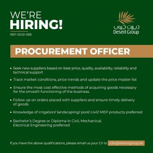 Procurement Officer Dubai UAE | Gulf Career Hunt