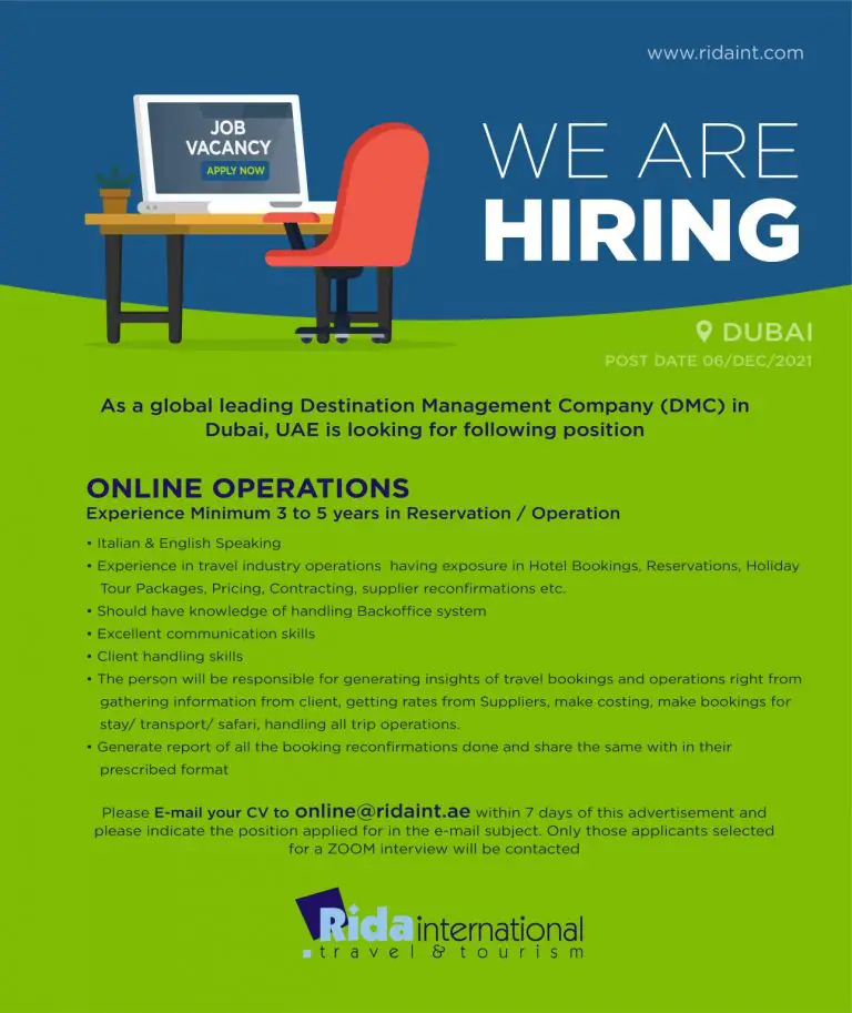 Online Operation Executive Dubai UAE | Gulf Career Hunt