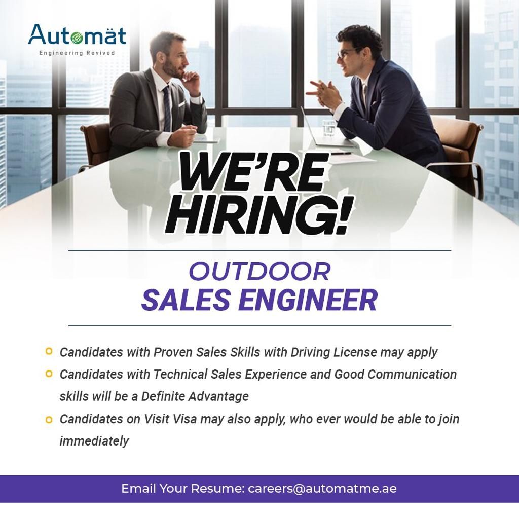 Sales Engineer Dubai UAE | Gulf Career Hunt